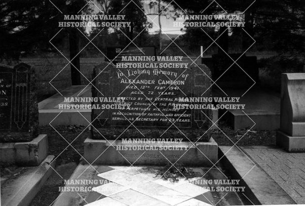 Alexander Cameron's Headstone - Wingham Museum